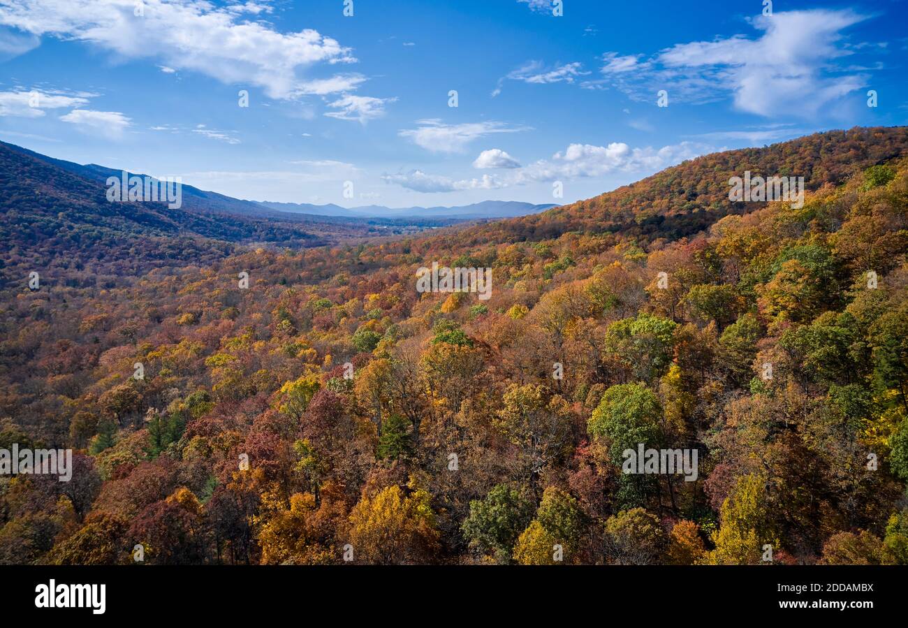Aerial view of George Washington and Jefferson National Forests in ...