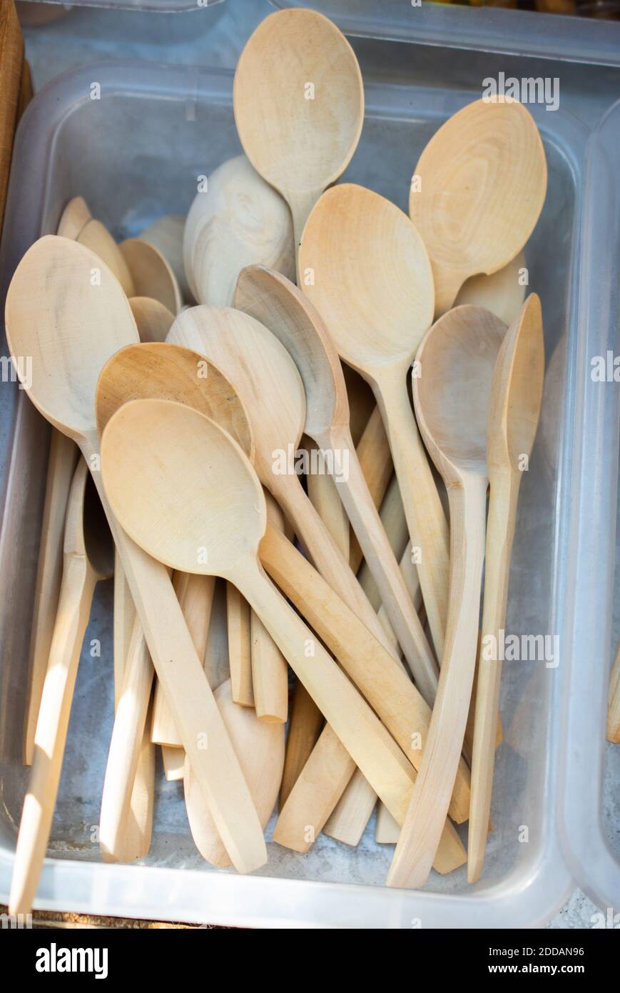 Handmade wooden kitchen utensils spoons wooden kitchen items Stock ...