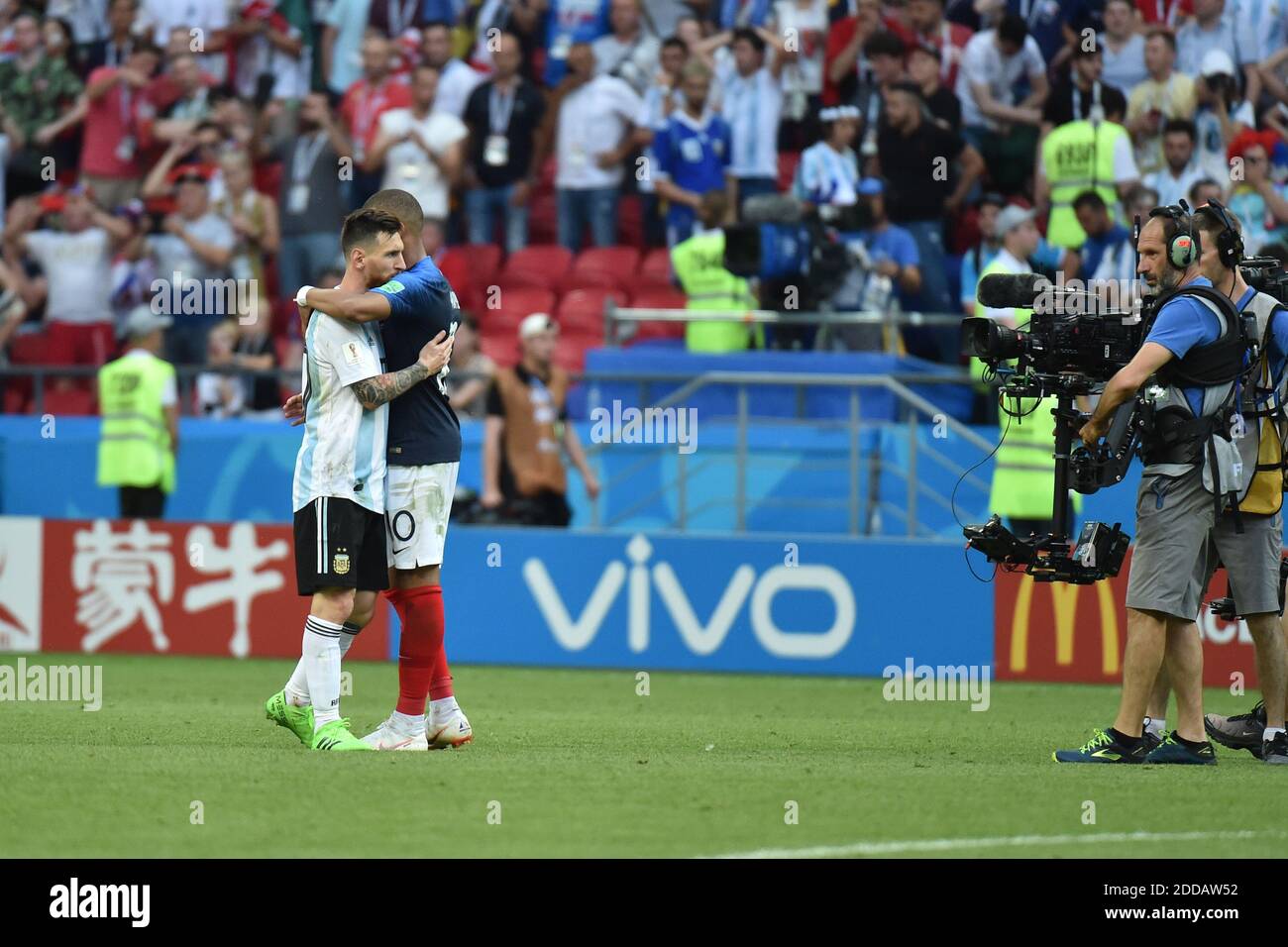 Lionel Messi and Kylian Mbappe at the 2018 FIFA World Cup Russia 1/8 ...