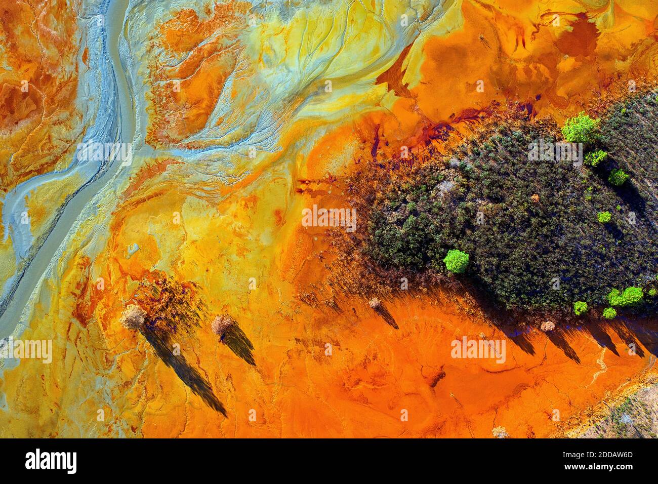 Aerial view of acidic rio tinto river hi-res stock photography and ...