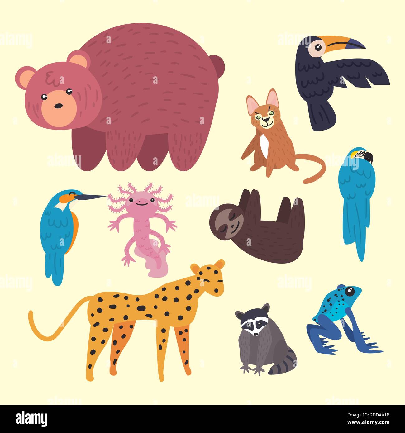collection of cute group animals vector illustration design Stock ...