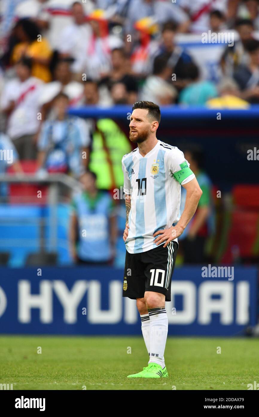 Lionel Messi dejected at the end of the 2018 FIFA World Cup Russia 1/8 ...