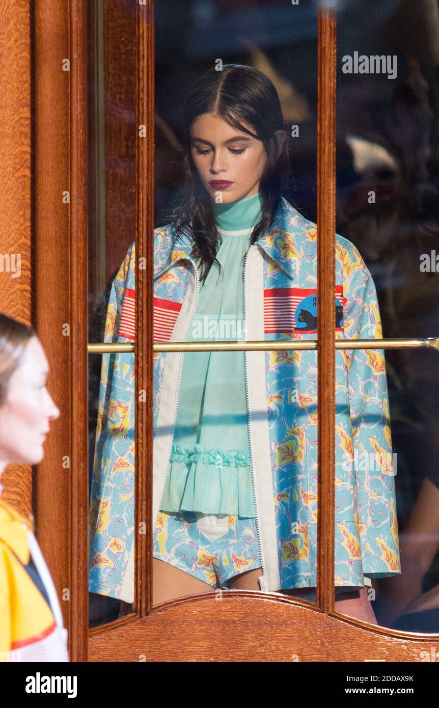 Kaia Gerber walks on the runway during the Miu Miu 2019 Cruise ...