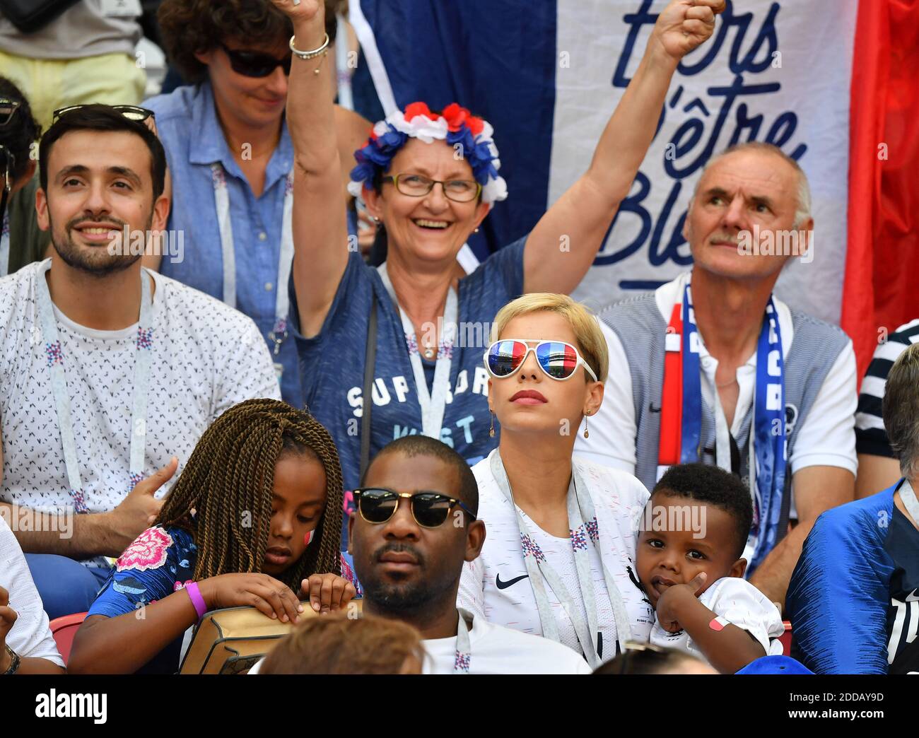 Isabelle Matuidi with her son during the World Cup 2018, France vs ...