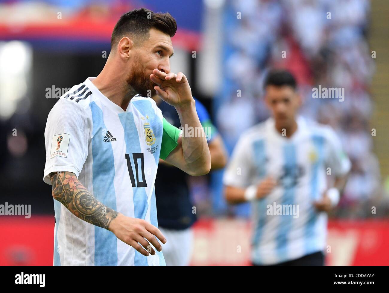 Argentina's Lionel Messi stands dejected after the FIFA World Cup ...