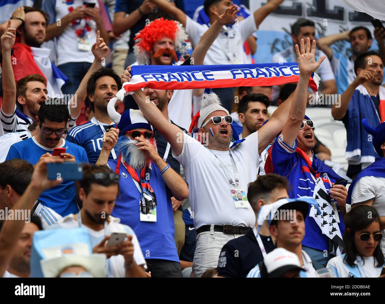 French Fans in the stands during the FIFA World Cup France v Argentina ...