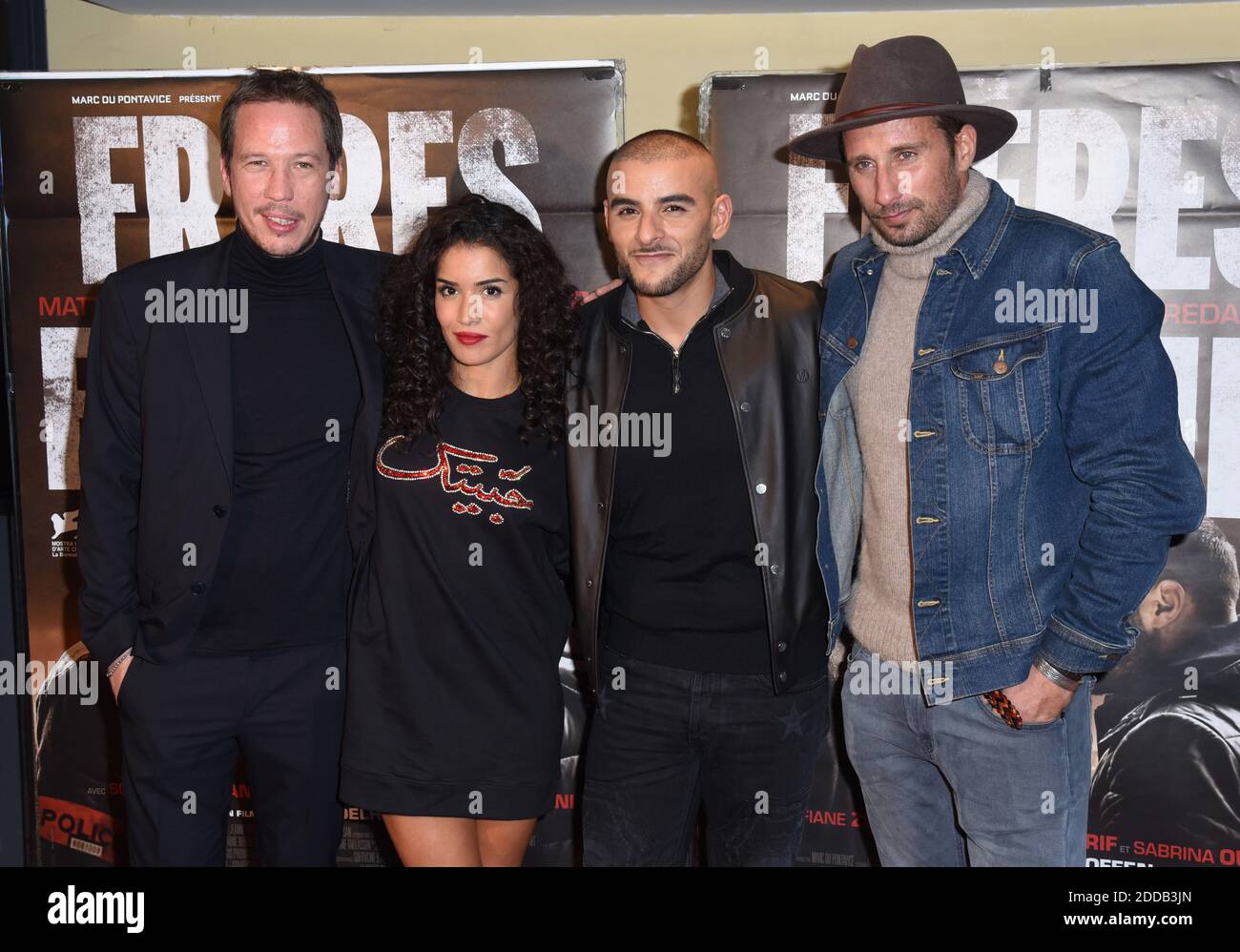 Actors Reda Katreb, Sabrina Ouazani, Sofiane Zermani and Matthias ...