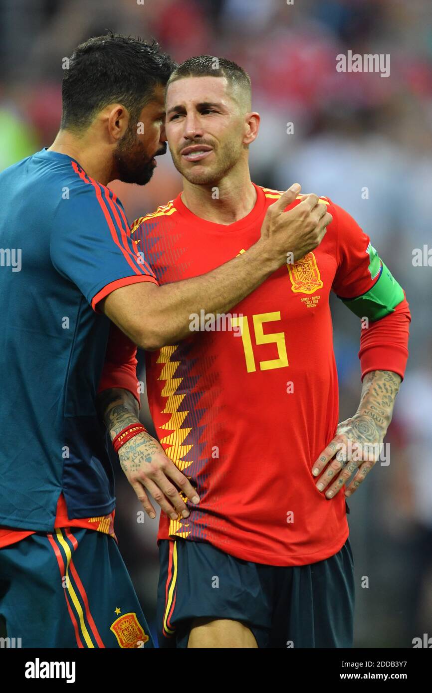 Diego Costa and Sergio Ramos dejected after being eliminated of the ...