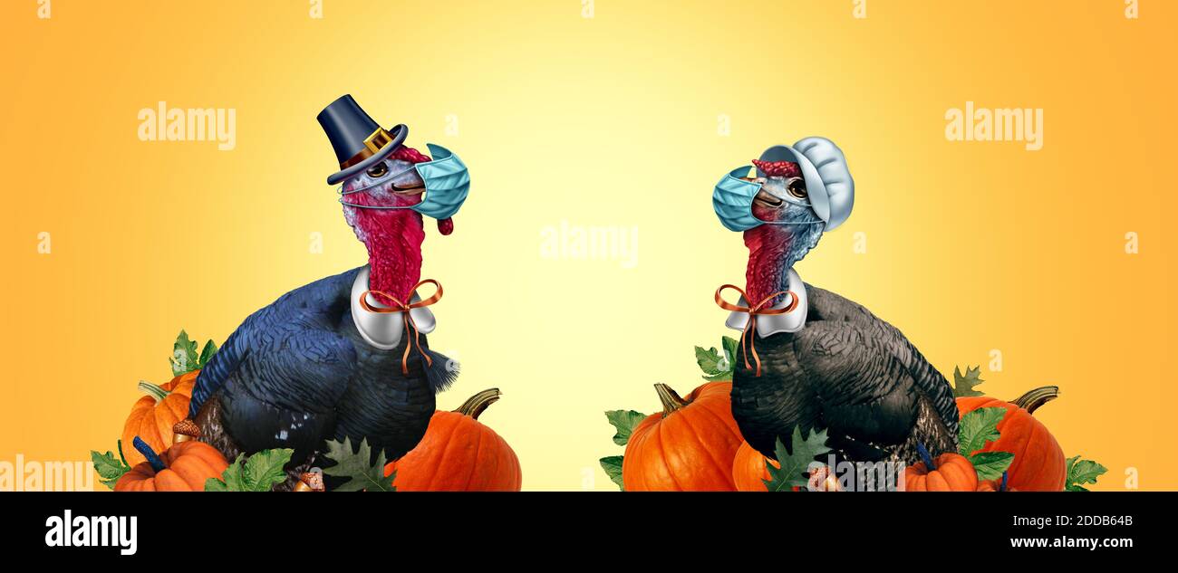 Healthy Thanksgiving banner as a seasonal sign with a turkey tom or ...