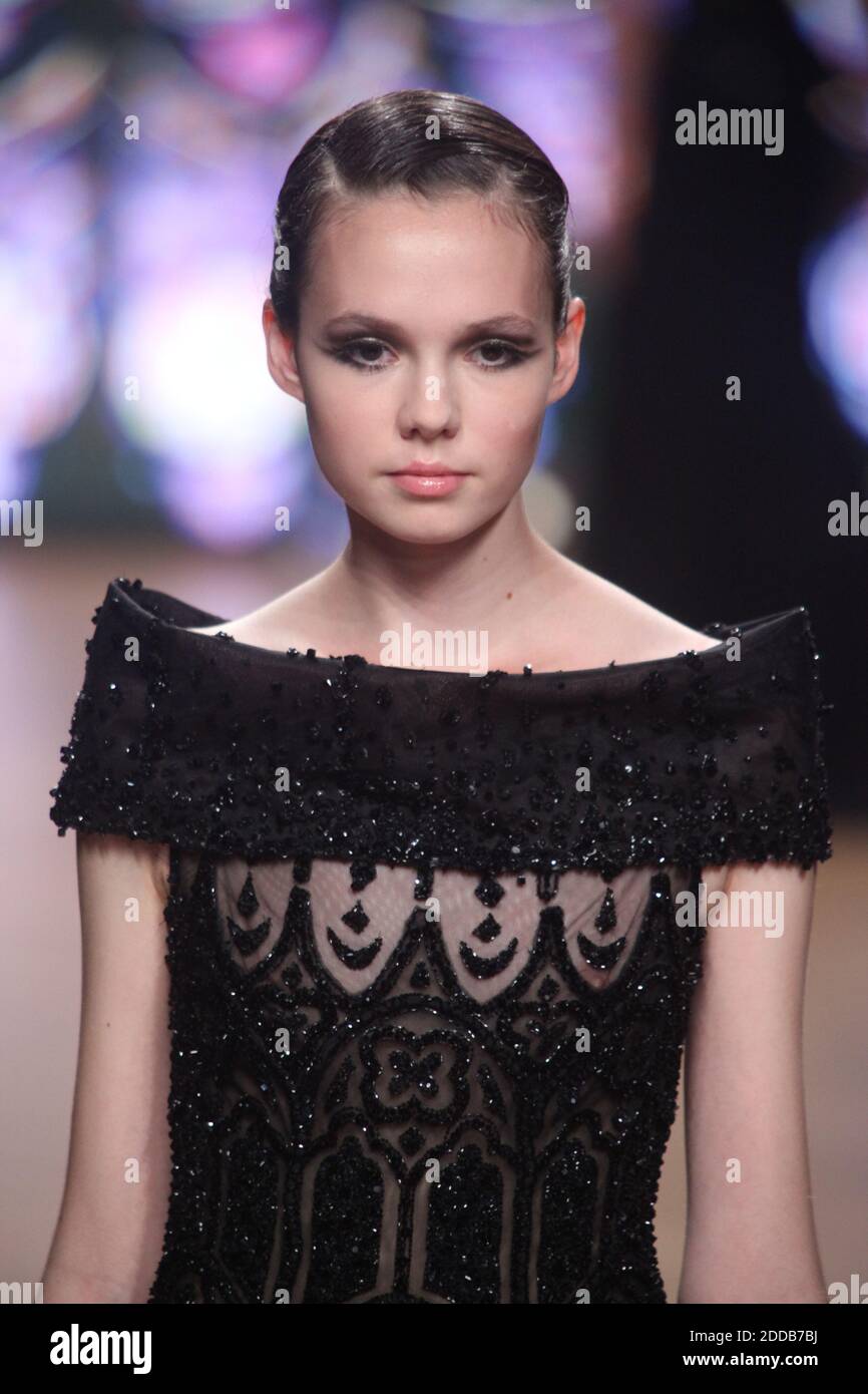 A model walks the runway for Tony Ward show as part of Paris Haute ...