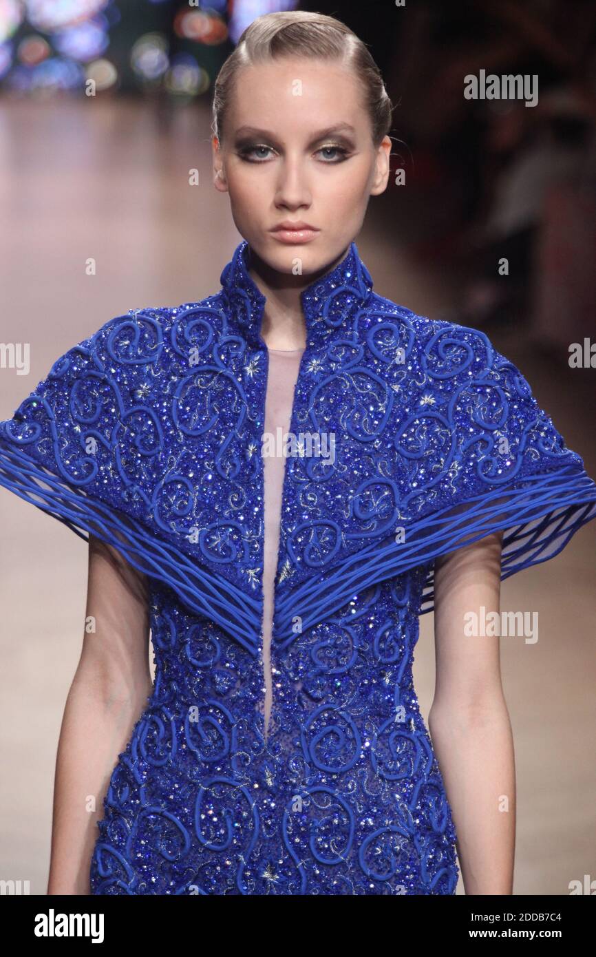 A model walks the runway for Tony Ward show as part of Paris Haute ...