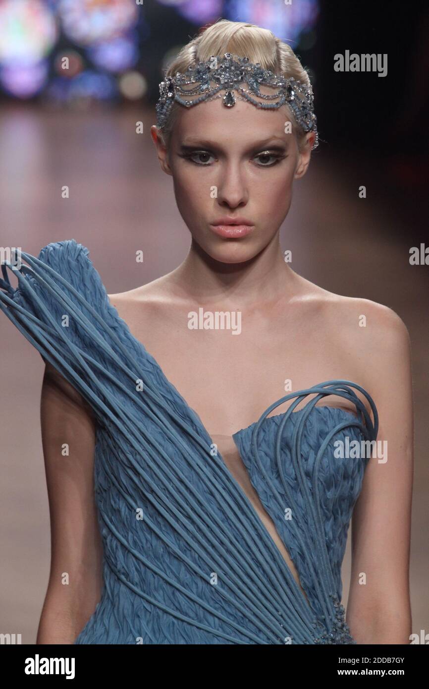 A model walks the runway for Tony Ward show as part of Paris Haute ...