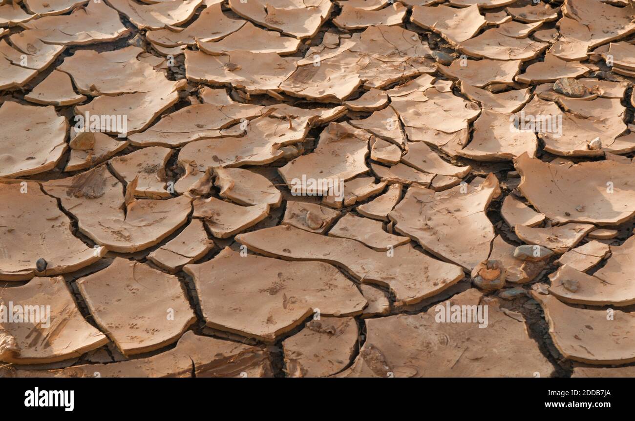 dry cracks on the ground, severe water shortage. Climate change Stock ...