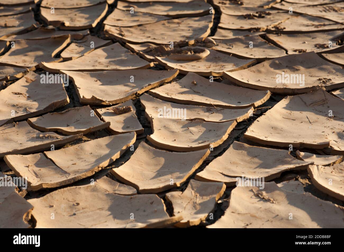 dry cracks on the ground, severe water shortage. Climate change Stock ...