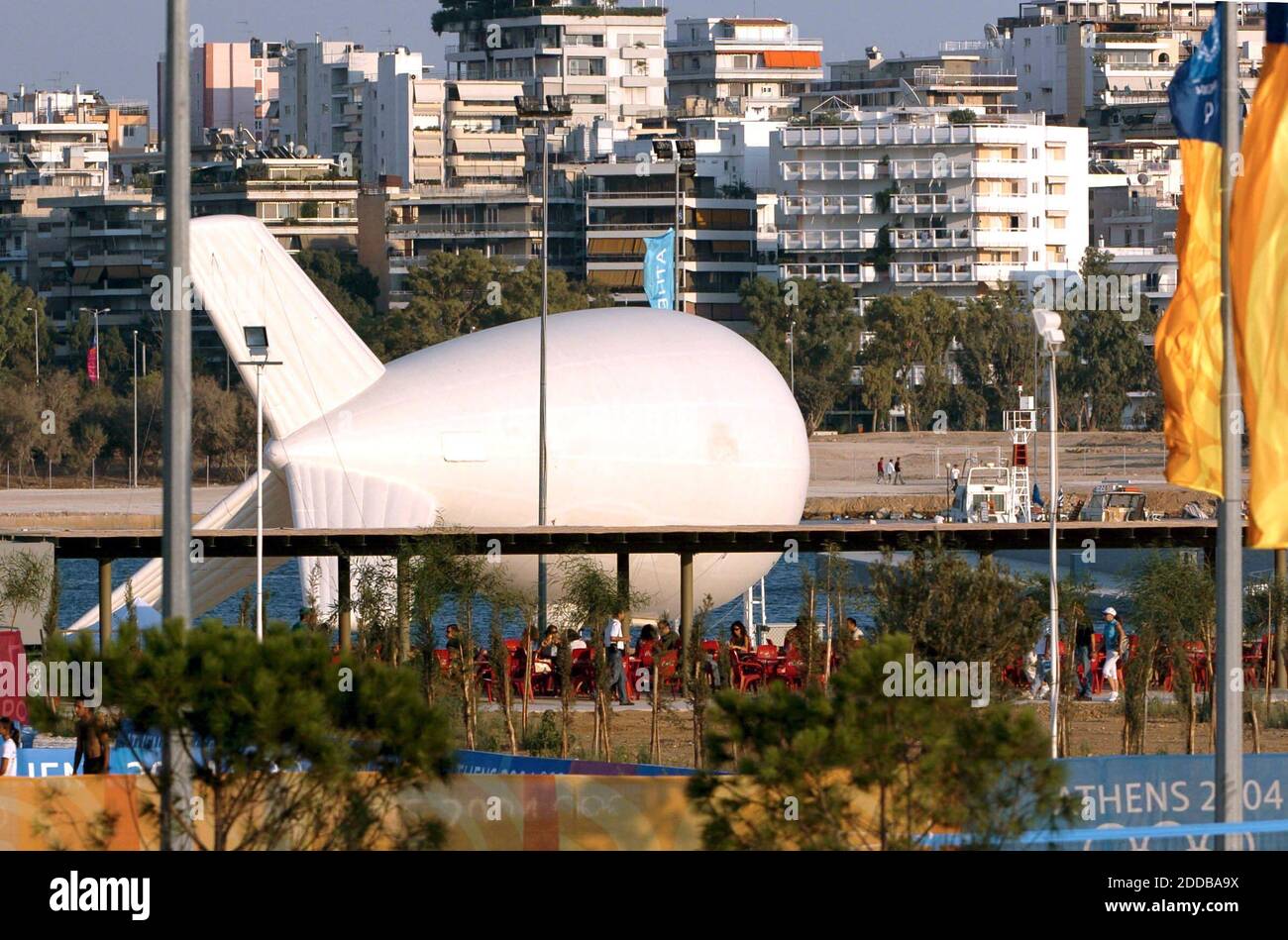NO FILM, NO VIDEO, NO TV, NO DOCUMENTARY - One of the security blimps that have been hovering ...