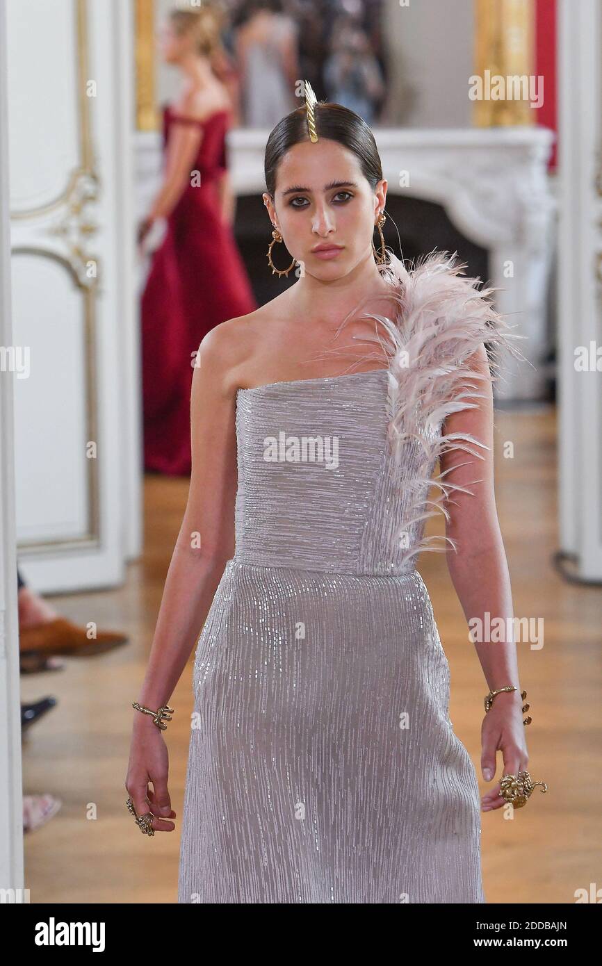 Taleedah Tamer walks the runway during Antonio Grimaldi Haute Couture ...