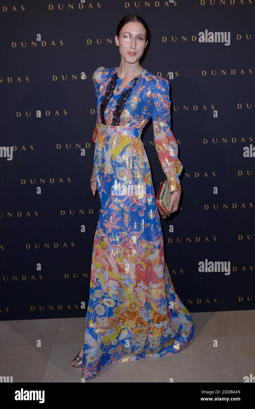 Anna Cleveland attending the Dundas D5 Haute Couture Paris Fashion Week ...