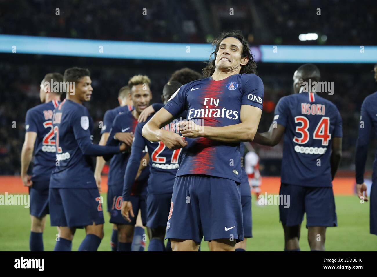 PSG's X battling Reims's Y during the French Ligue 1 soccer match, PSG ...