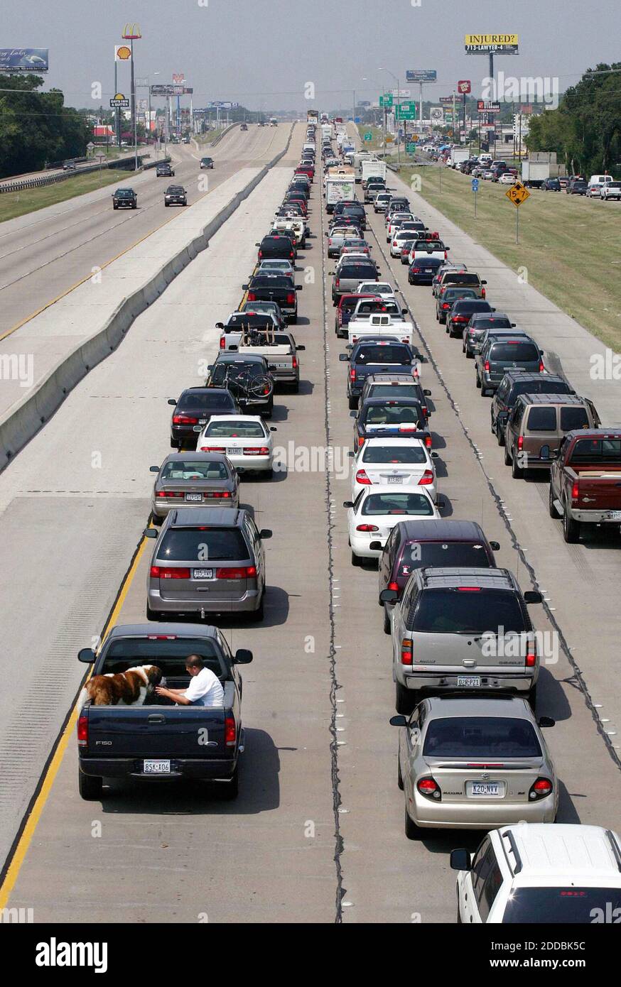NO FILM, NO VIDEO, NO TV, NO DOCUMENTARY - Interstate 45 is jammed with ...