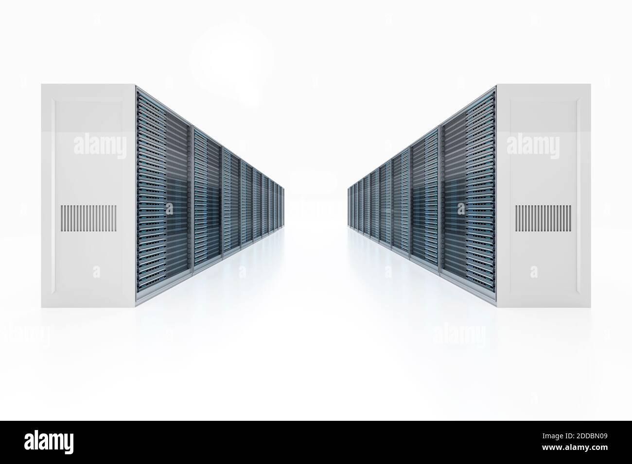 3D rendered illustration of server racks against white background Stock ...