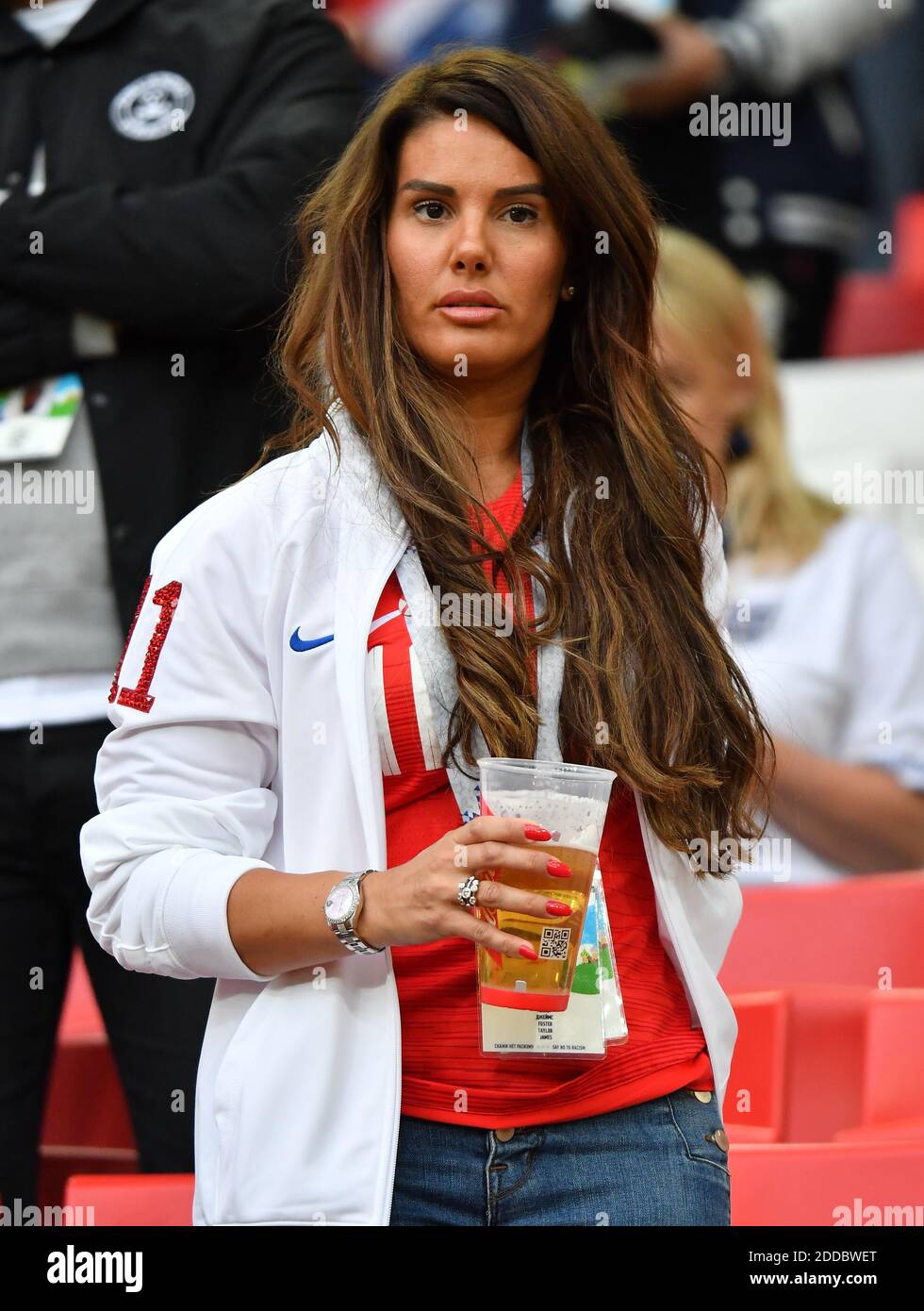 Rebekah Vardy Attending The 1 8 Final Game Between Colombia And England