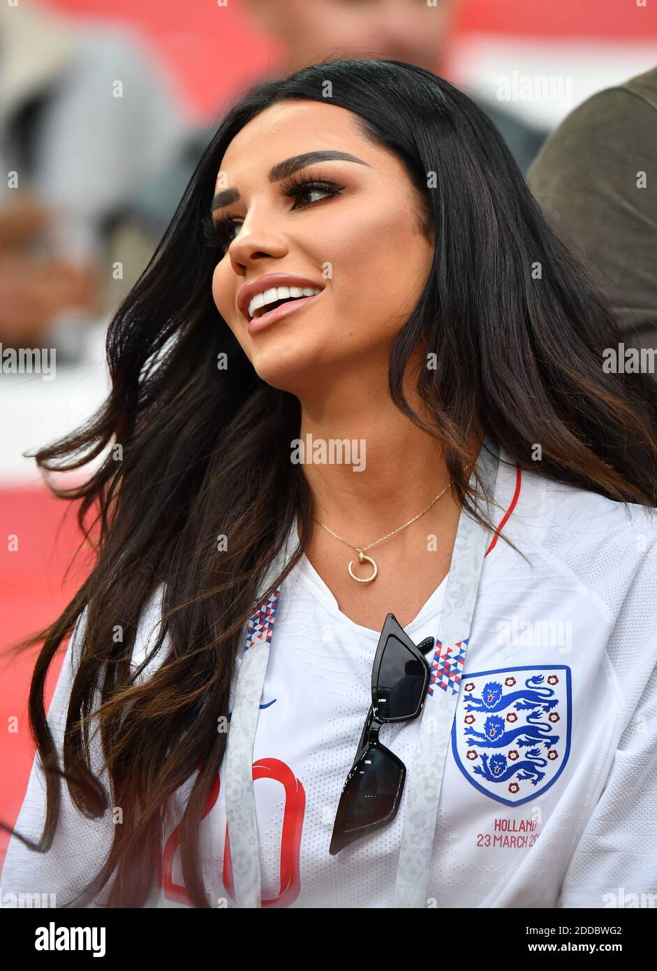 Ruby Mae attending the 1/8 Final Game between Colombia and England at ...