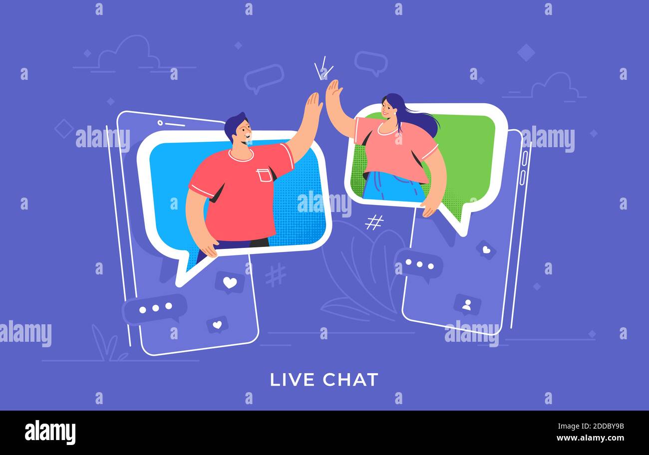 Teen video chat Stock Vector Images - Alamy