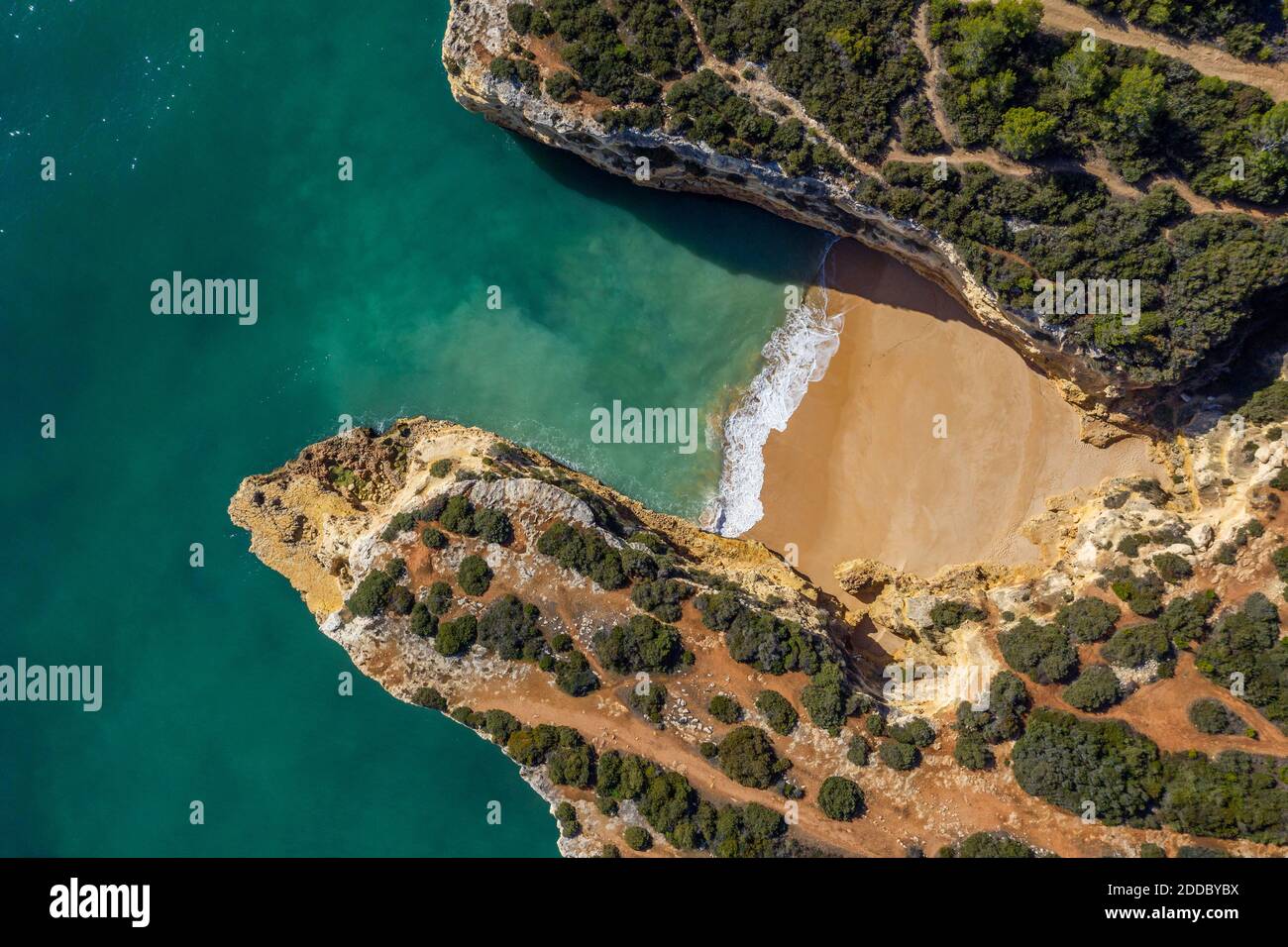 Drone view of empty Praia das Fontainhas beach Stock Photo - Alamy