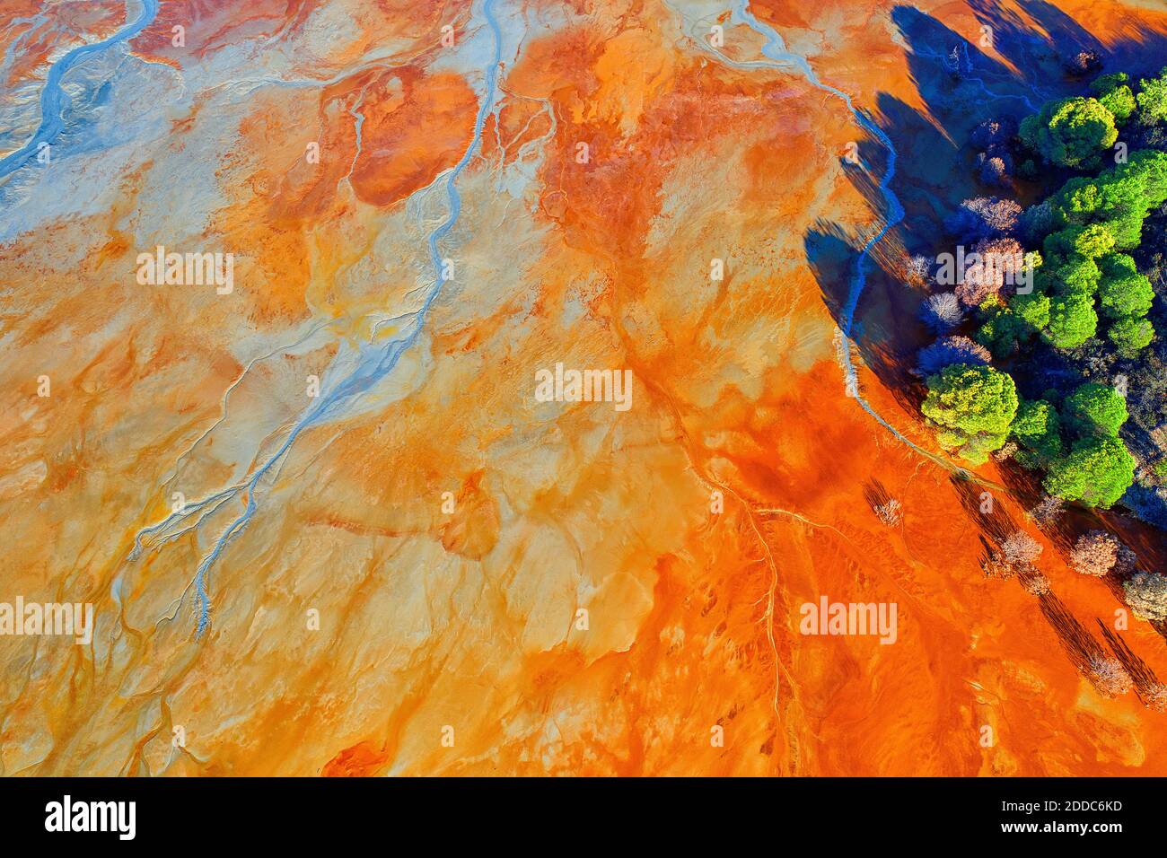 Spain, Andalusia, Aerial view of acidic Rio Tinto river Stock Photo - Alamy