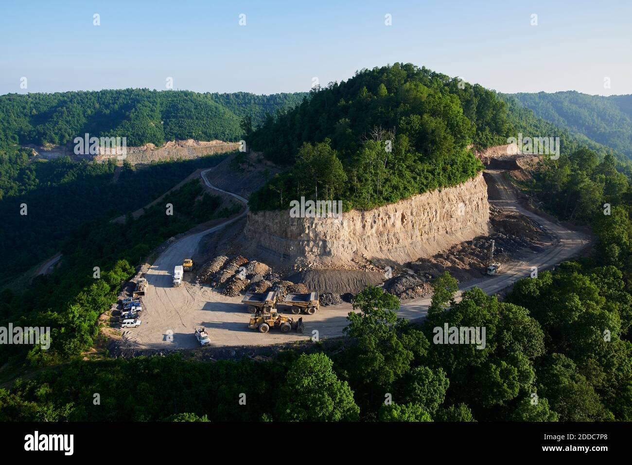 Aerial view of quarry in Appalachian forest Stock Photo - Alamy
