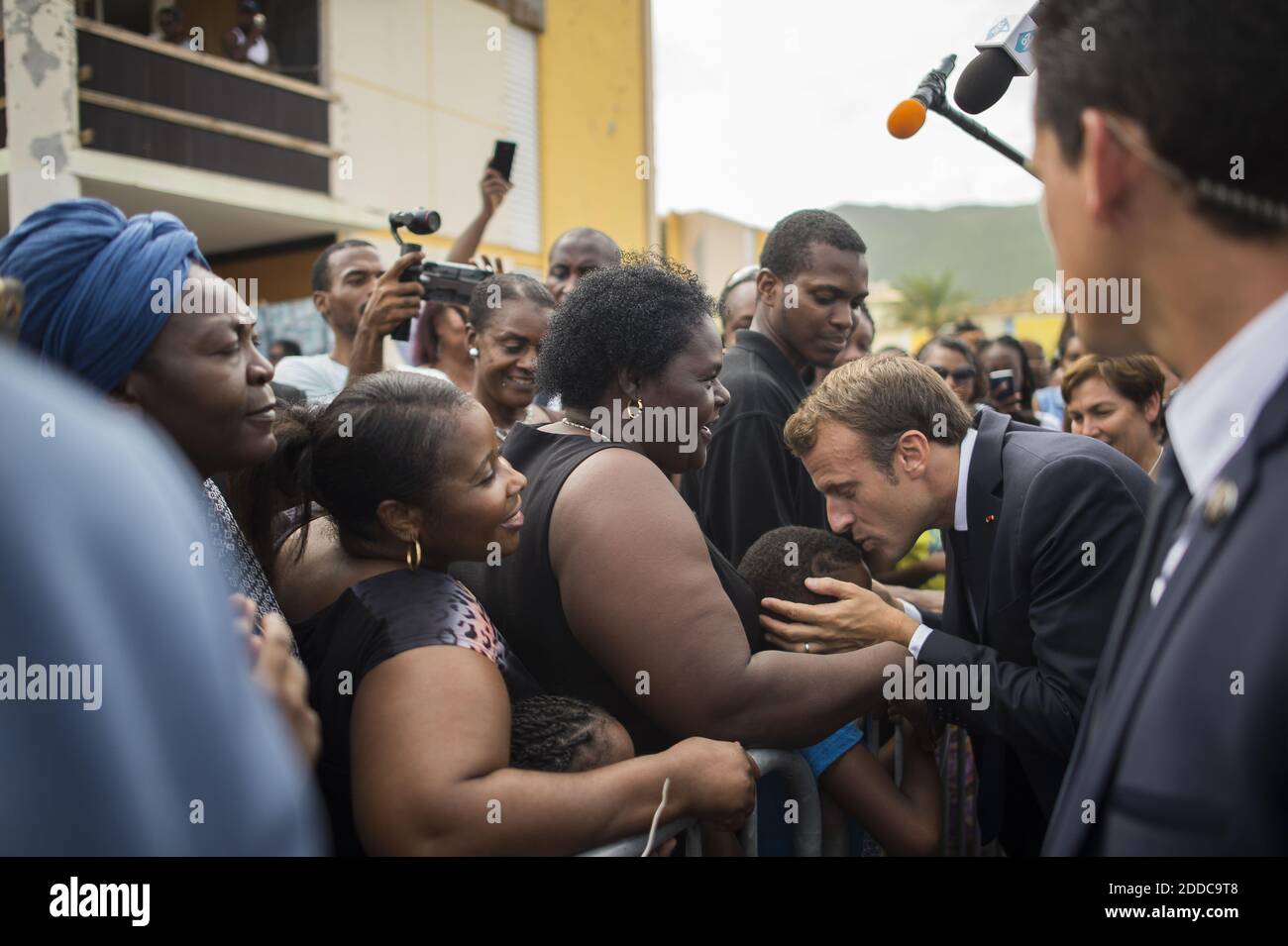 French president Emmanuel Macron visits Quartier d'Orleans, on ...
