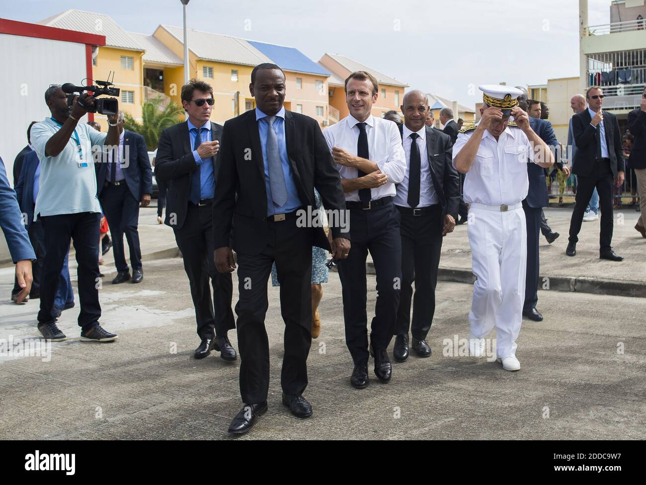 French president Emmanuel Macron visits Quartier d'Orleans, on ...