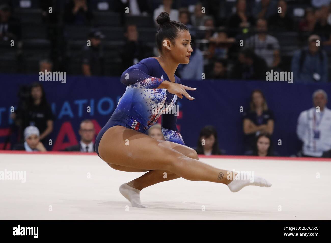 France's Marine Boyer in the Floor event during the Artistic Gymnastics ...