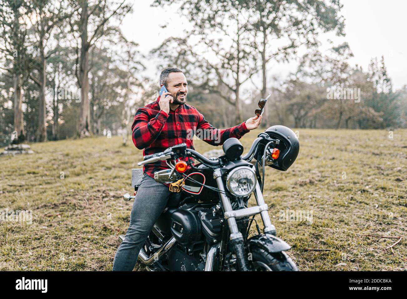 Biker forest hi-res stock photography and images - Alamy