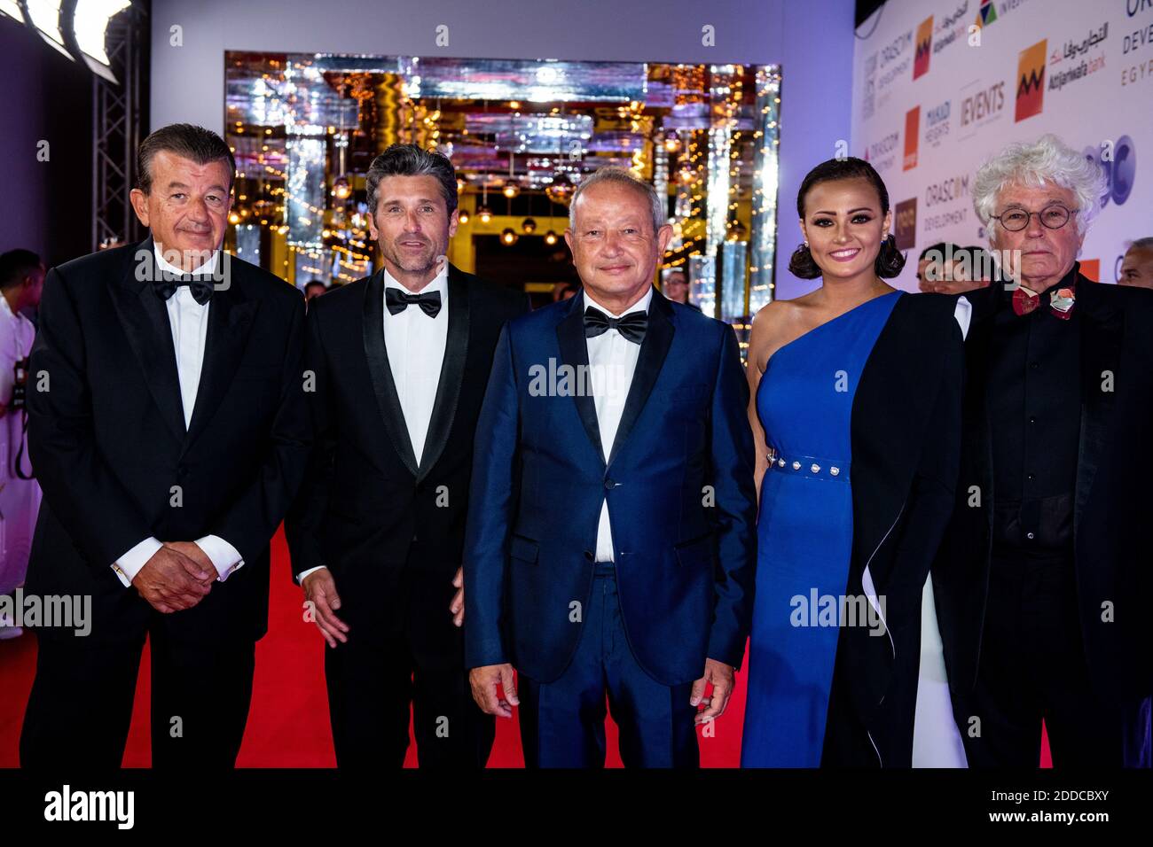 L-R : Tunisians producer Tarak Ben Ammar, US actor Patrick Dempsey ...