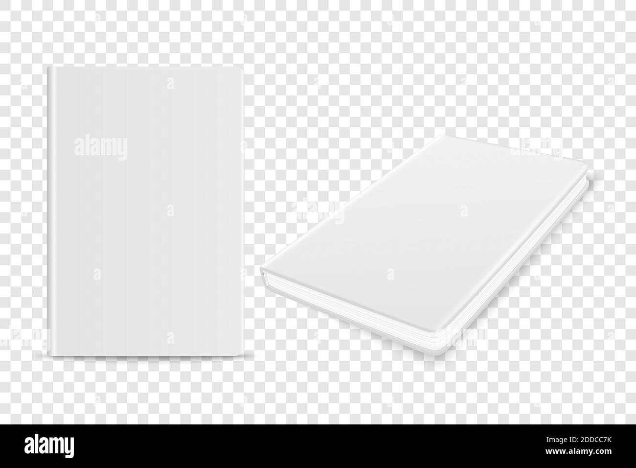 Vector 3d Realistic White Closed Blank Paper Notebook Set Isolated on ...