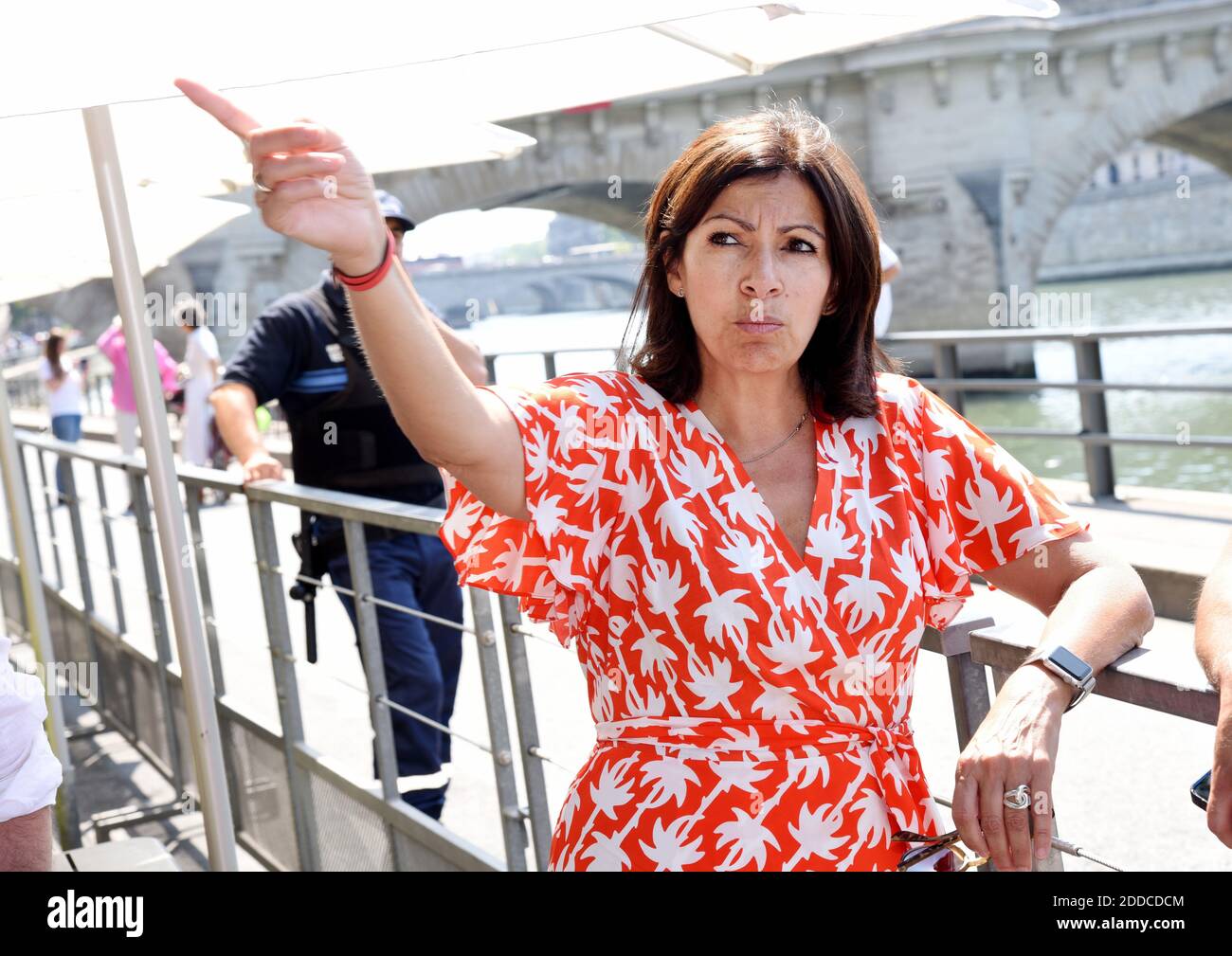 Mayor of Paris Anne Hidalgo is seen during the opening of Paris Plages ...