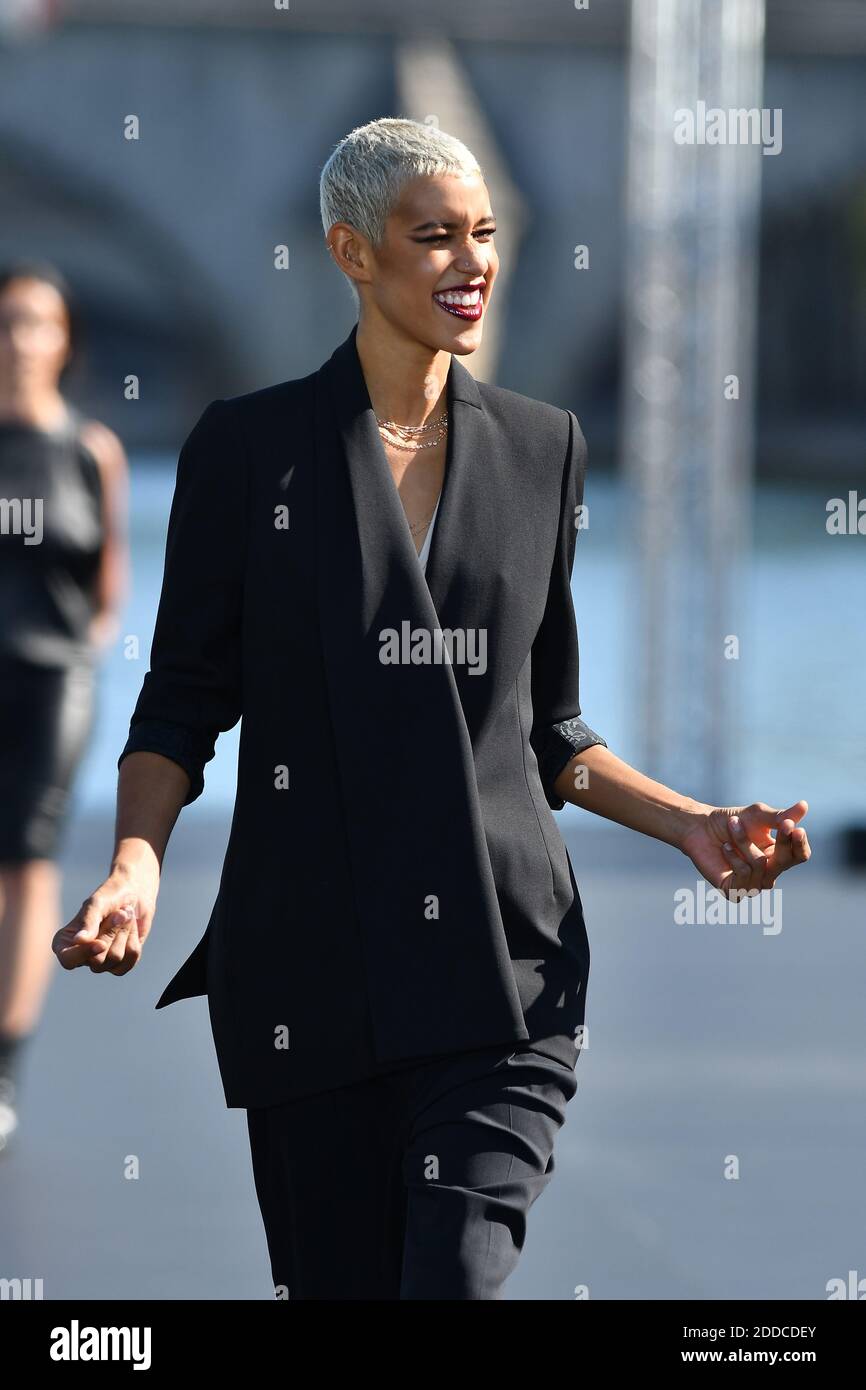 Dilone walks the runway during Le Defile L'Oreal Paris as part of Paris ...