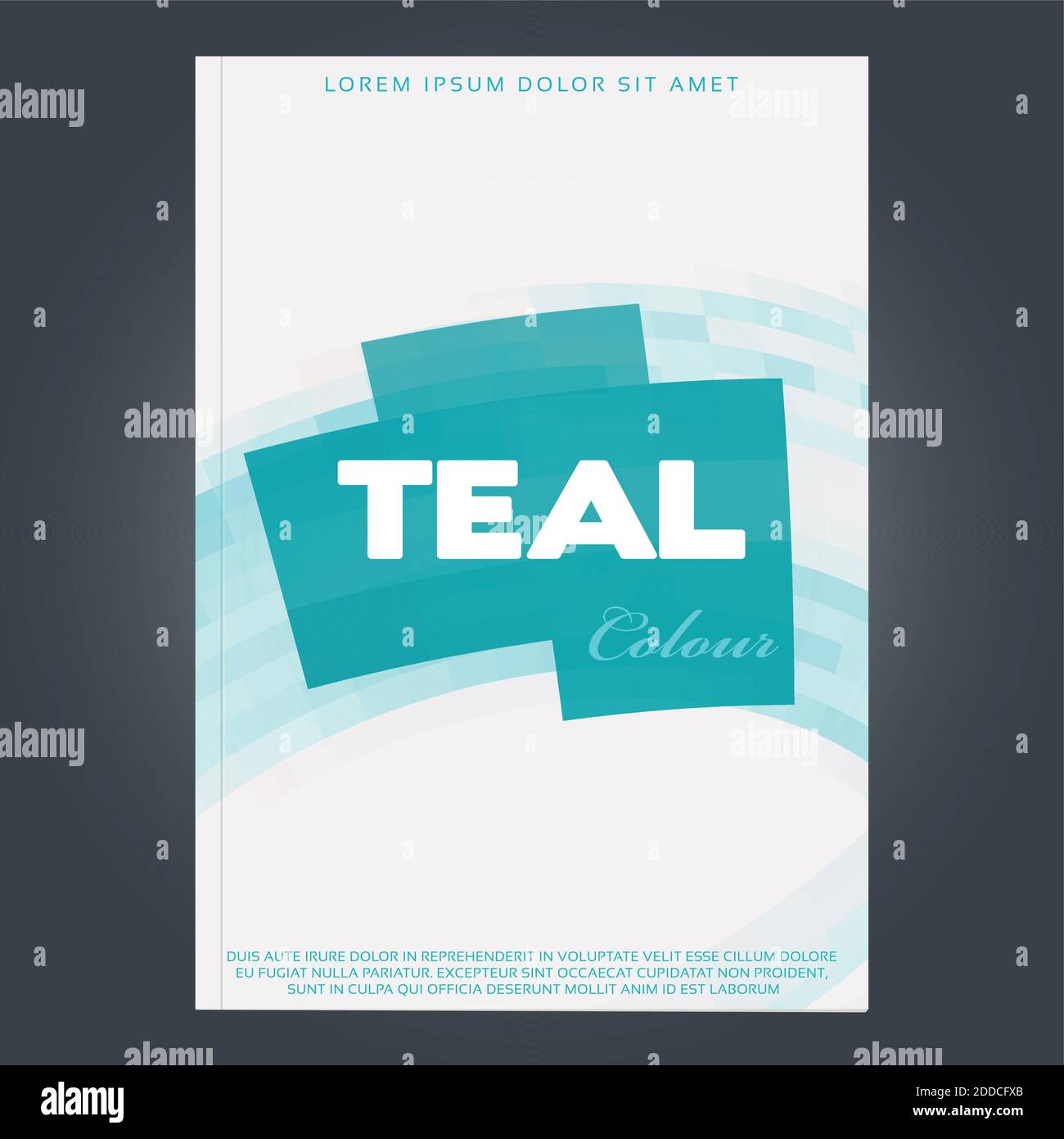 Abstract cover design with teal shape for brochure, catalog, folder or ...