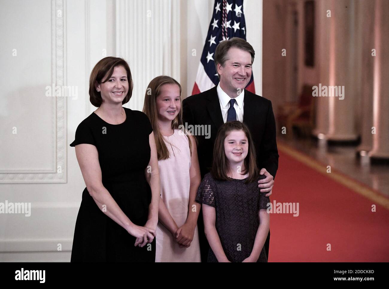 U.S. Circuit Judge Brett Kavanaugh stands with his family as President ...