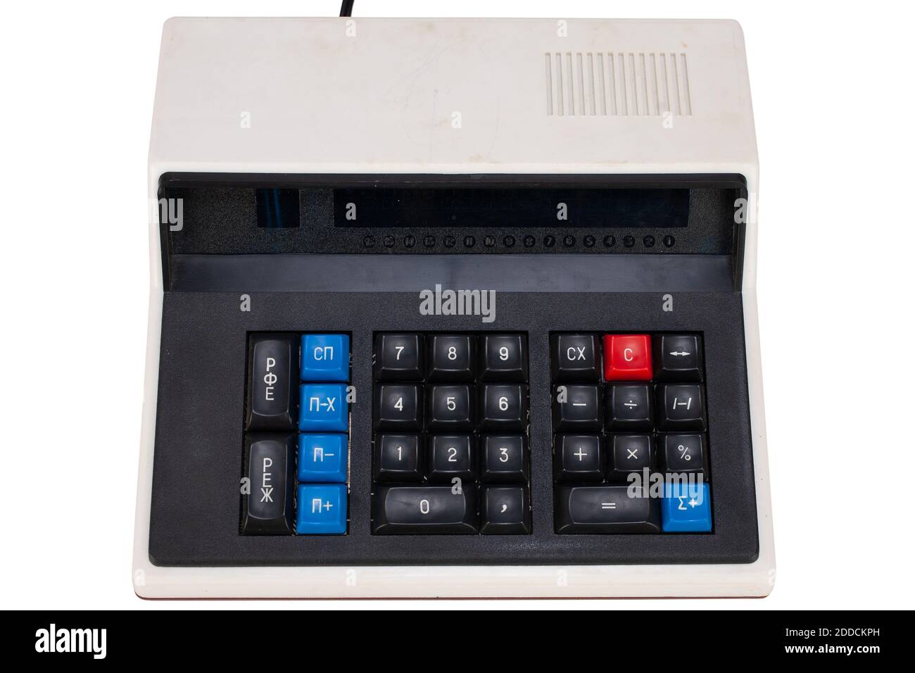 old vintage electronic calculator from soviet union isolated on white ...