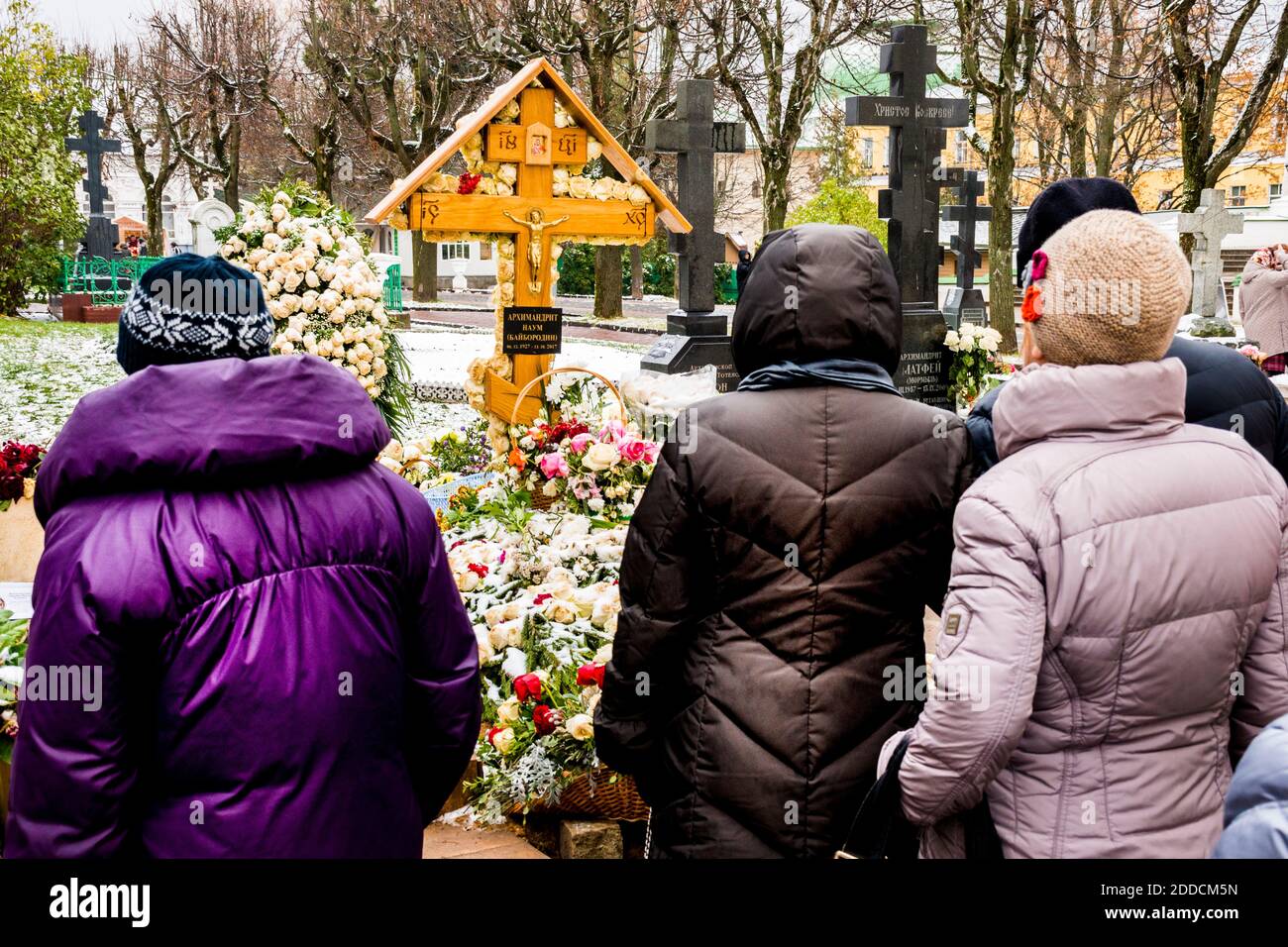 Pilgrims visiting the monastery The Trinity Lavra of St. Sergius in ...