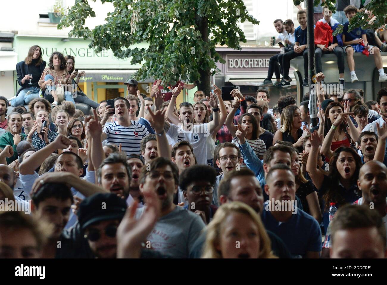 French fans watch the FIFA World Cup semi-final France v Belgium ...
