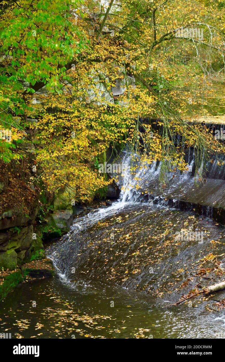 Waterfall along Malerweg trail in Elbe Sandstone Mountains Stock Photo ...