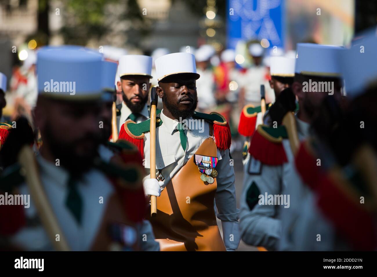 Pionniers of the first regiment of foreign legion during the annual ...