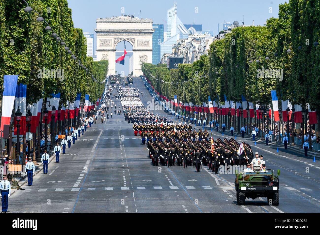 Atmosphere during military Parade on the Champs Elysees avenue to ...