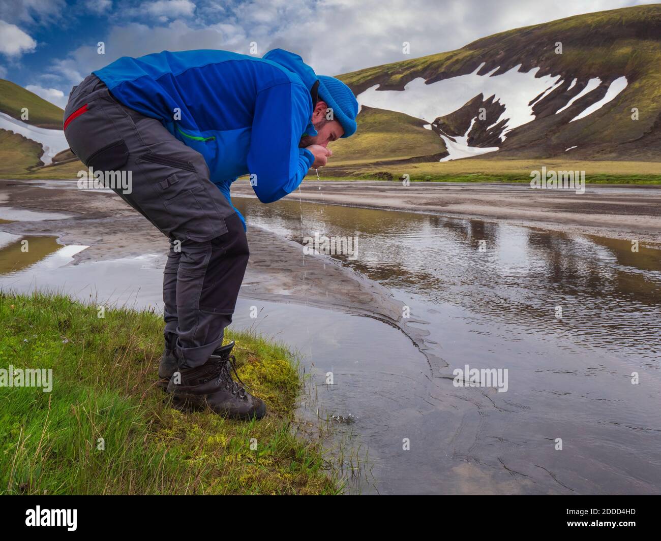 Man Drinking Water From River High Resolution Stock Photography and ...