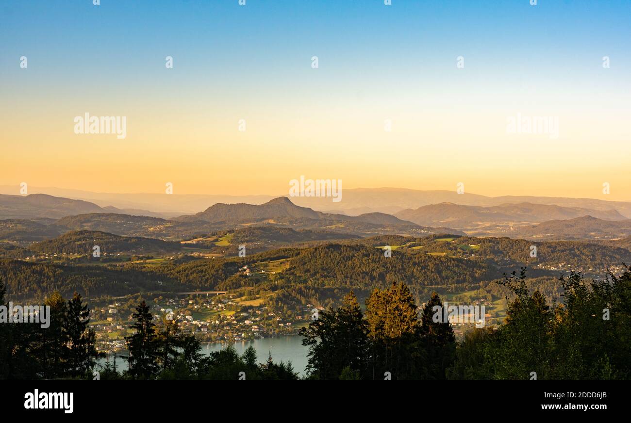 Mountains in Karnten Austria. View from Pyramidenkogel tower ...