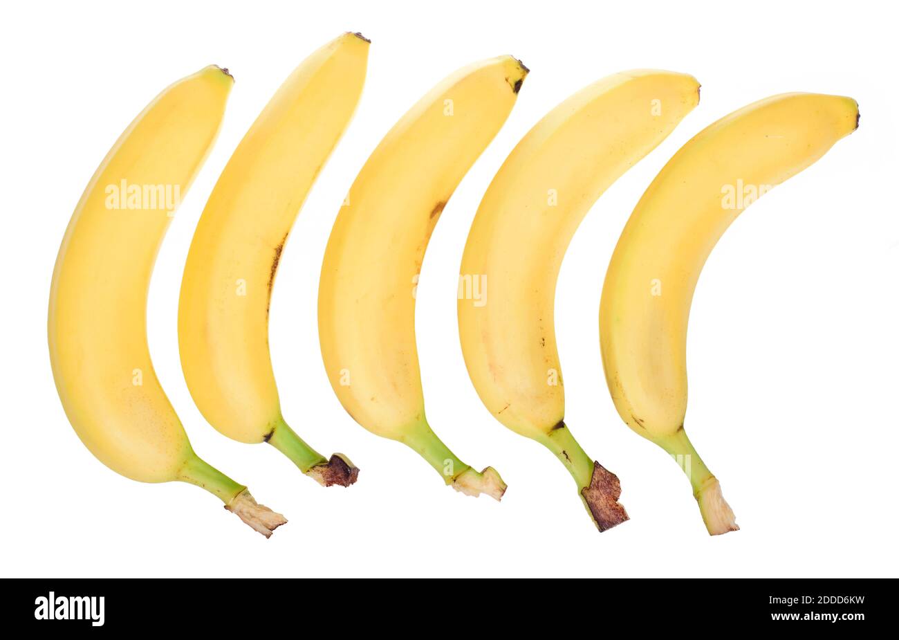 Five pieces of bananas isolated on white background. Banana icon ...