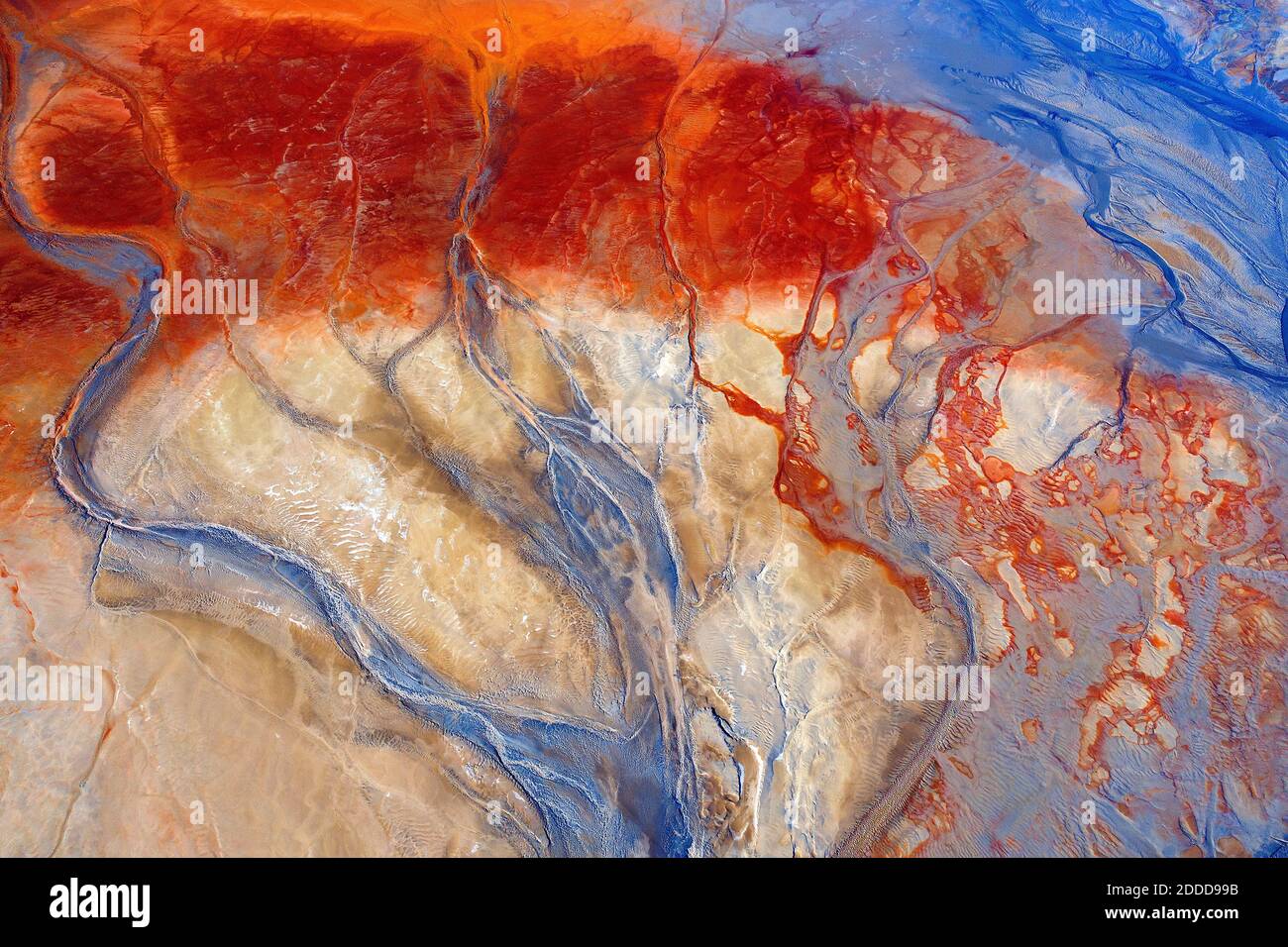 Spain, Andalusia, Aerial view of acidic Rio Tinto river Stock Photo - Alamy